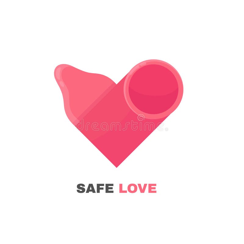 Condom Logo Design Vector Heart Stock Vector Illustration Of Cute