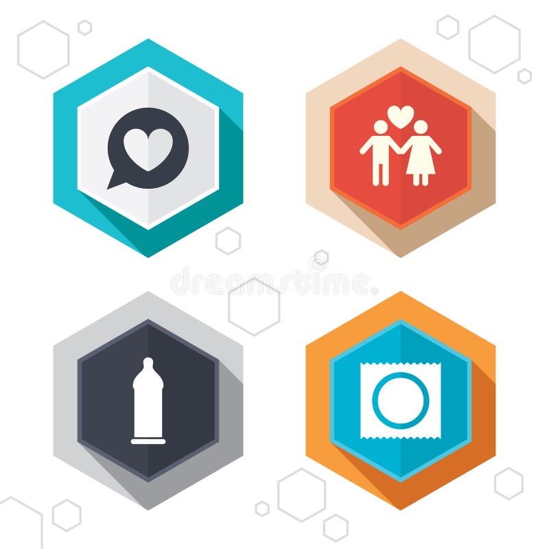 Condom Safe Sex Sign Icon Safe Love Symbol Stock Vector