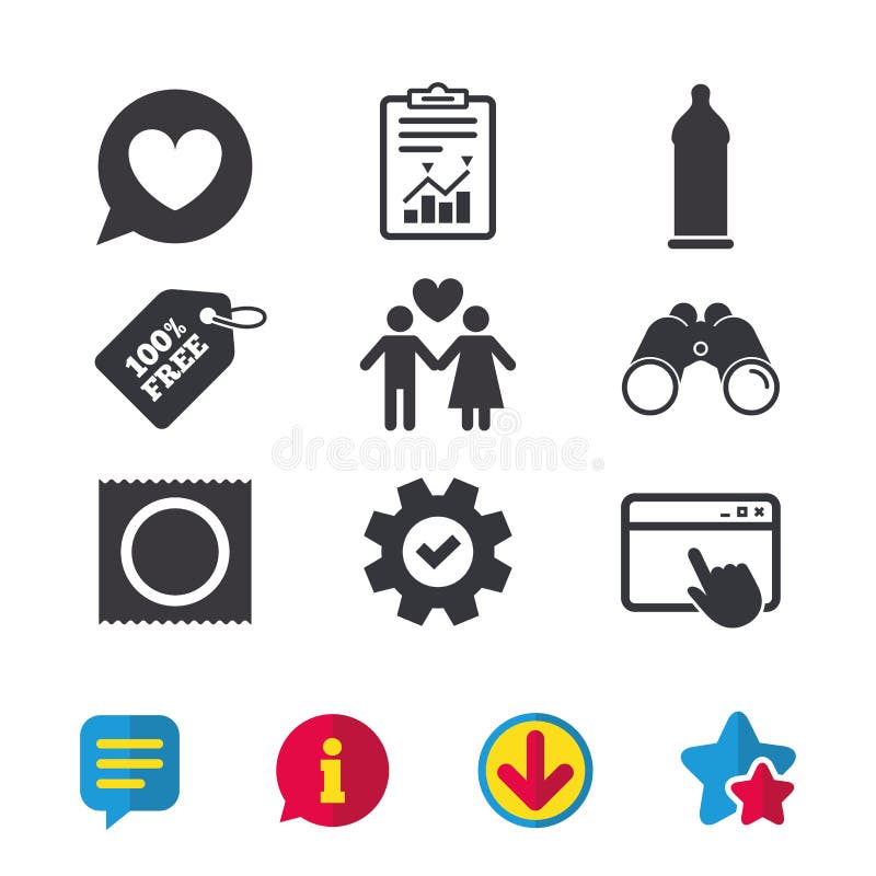 Condom Safe Sex Sign Icon Safe Love Symbol Stock Vector Illustration