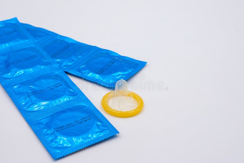 Condom Wrapper Package Blue Template, Packaging Foil Isolated W Stock ...