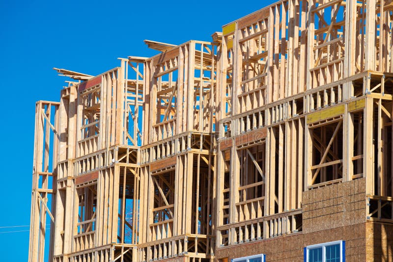 Condominium Or Apartment Construction Frame Real Estate Stock Image ...