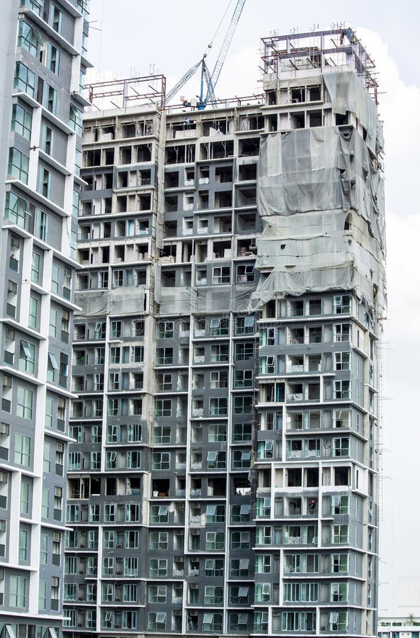 Condominium construction. stock image. Image of home - 32773889