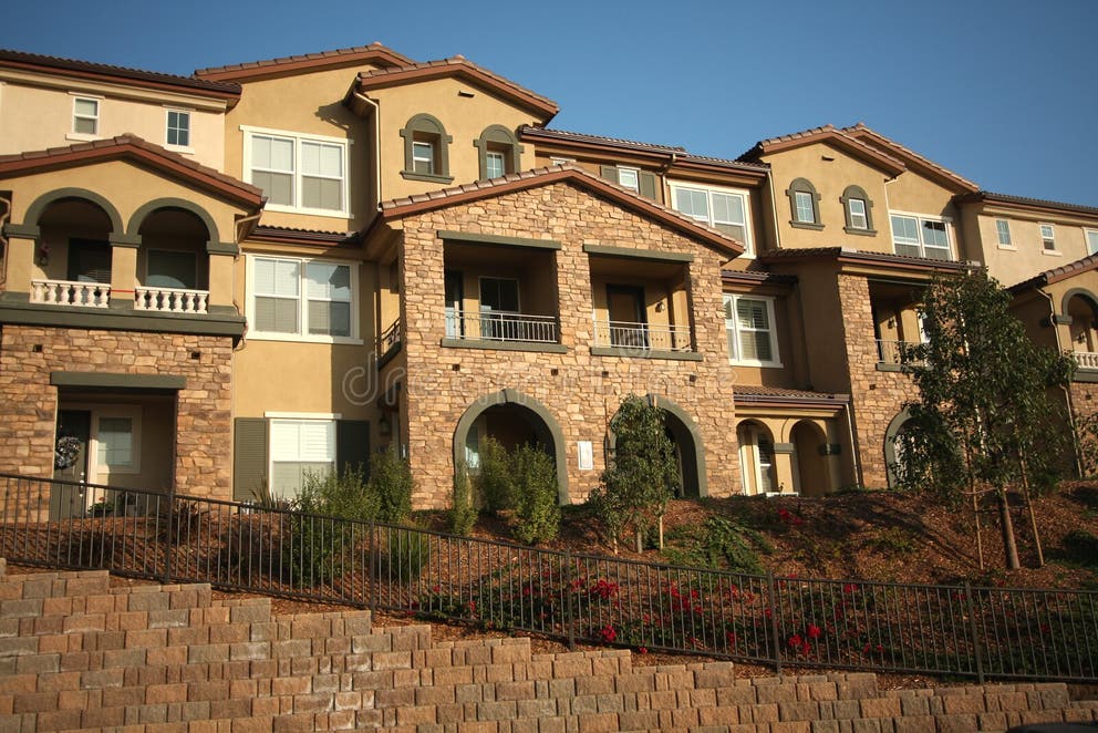 Condominium homes stock image. Image of attached, houses - 7326889