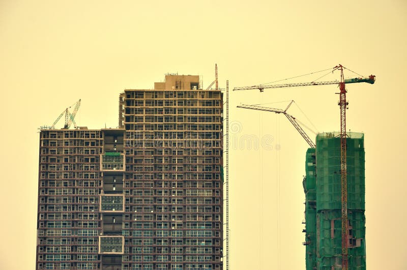 Condominium Tower Under Construction Stock Image - Image of city, condo ...