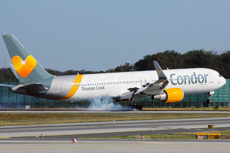 Condor Airline Plane Landing, Touchdown Editorial Stock Image - Image ...