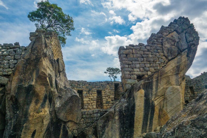 Condor Temple Machu Picchu Ruins Peruvian Andes Cuzco Peru Stock Photo ...