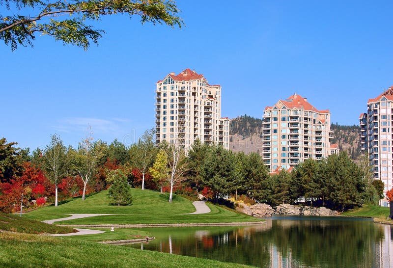 Highrise Luxury Condominiums in Kelowna, British Columbia, Canada Stock ...