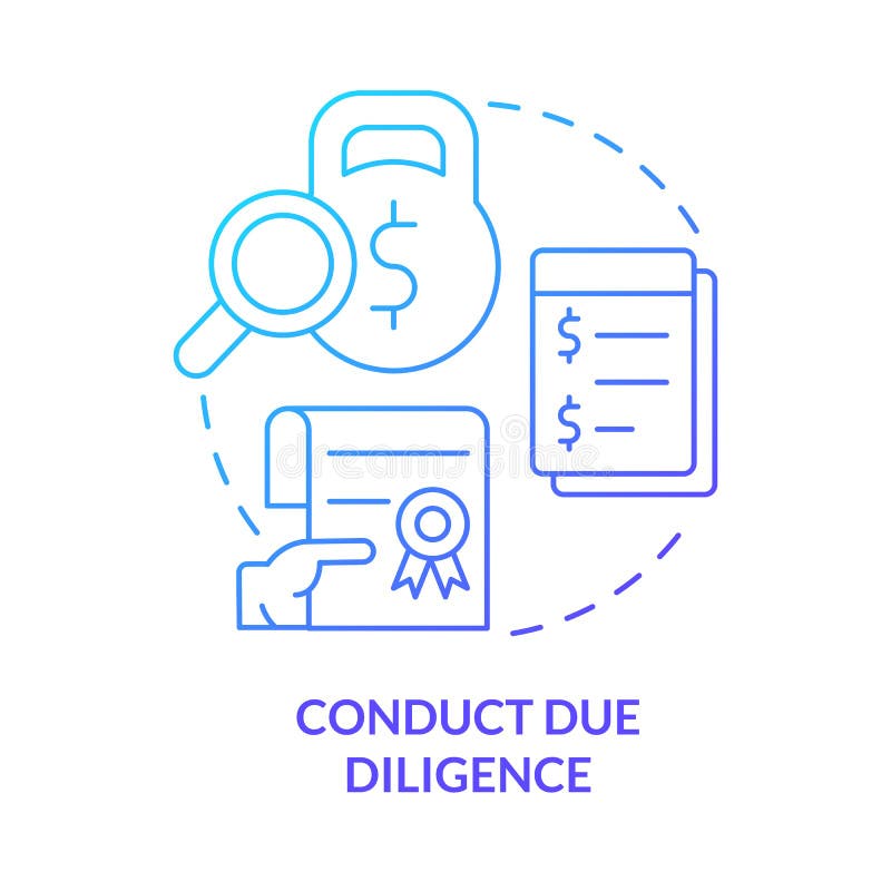 Conduct Due Diligence Blue Gradient Concept Icon Stock Vector ...