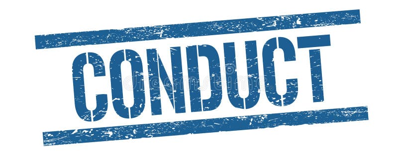 CONDUCT Text on Blue Vintage Lines Stamp Stock Illustration ...