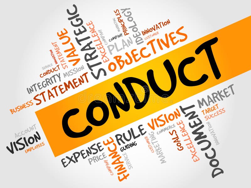 Conduct word cloud stock illustration. Illustration of principle ...