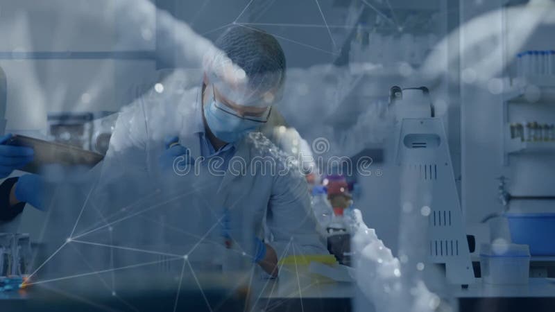 Conducting Animation Experiment, Scientist in Laboratory with Digital ...