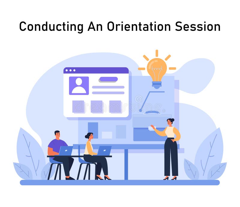 Conducting an Orientation Session Concept Stock Vector - Illustration ...