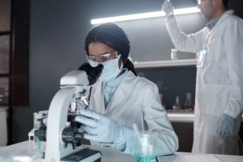 Conducting Research in Modern Laboratory Environment Stock Image ...