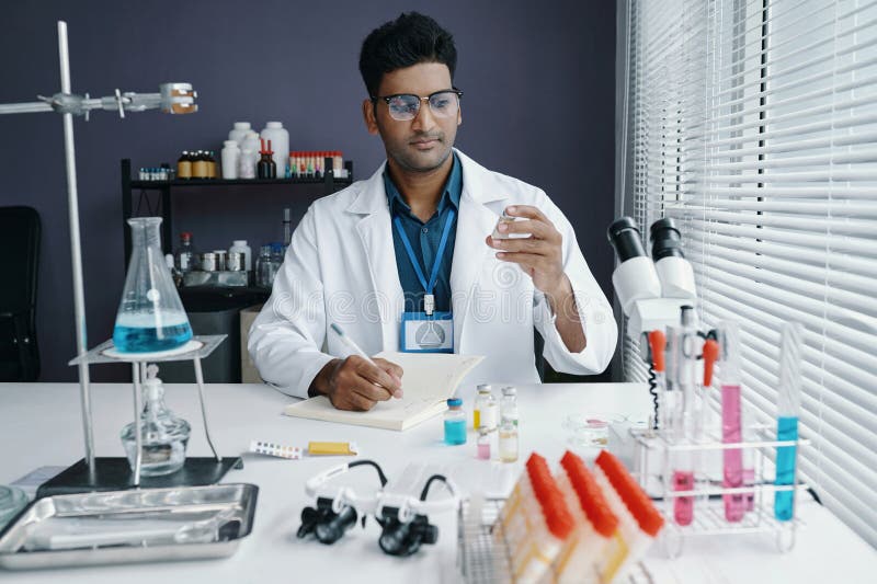 Conducting Scientific Research in Laboratory Setting Stock Photo ...