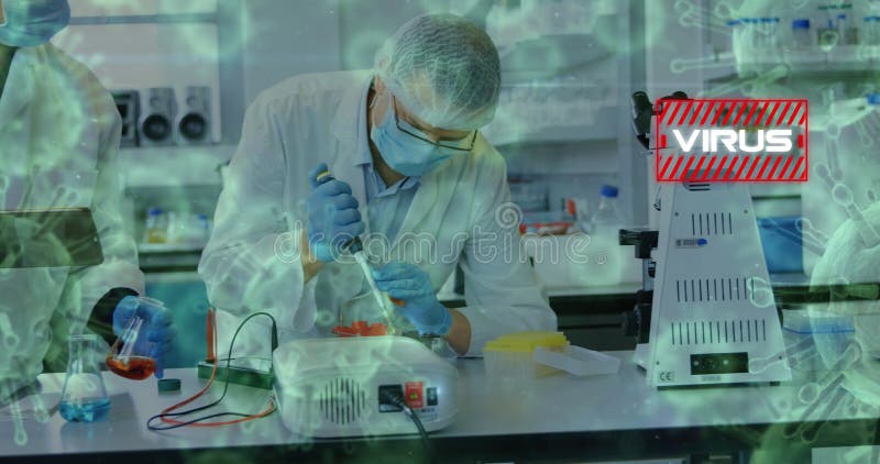 Conducting Virus Research, Scientists in Laboratory Using Pipettes and ...