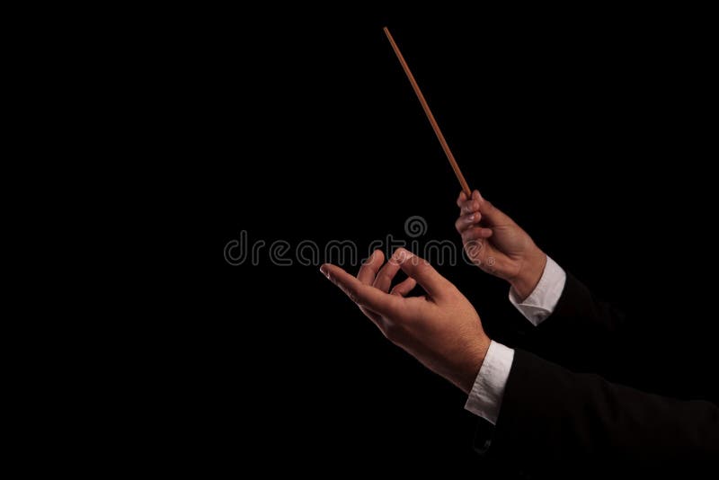 Conductor Conducting An Orchestra Stock Image - Image of musician ...