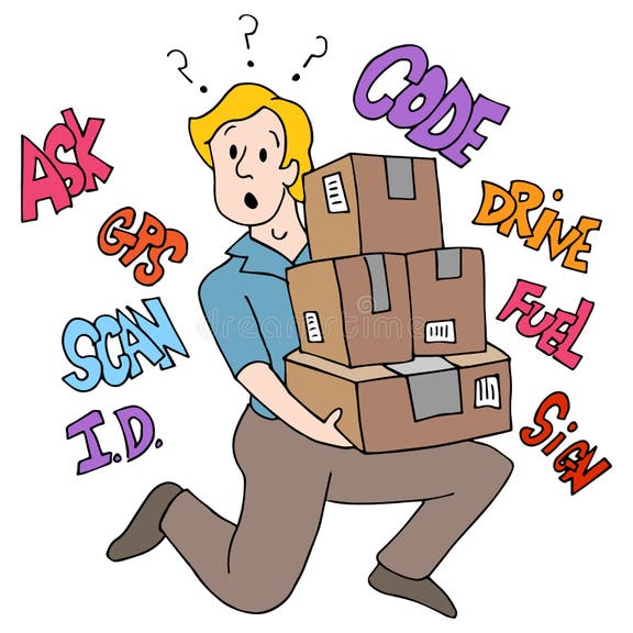 Conductor De La Entrega De Lossed Ilustración del Vector - Ilustración ...