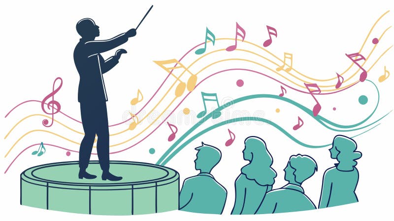 Conductor Leading Orchestra Audience Vector, Vector Design Generative ...