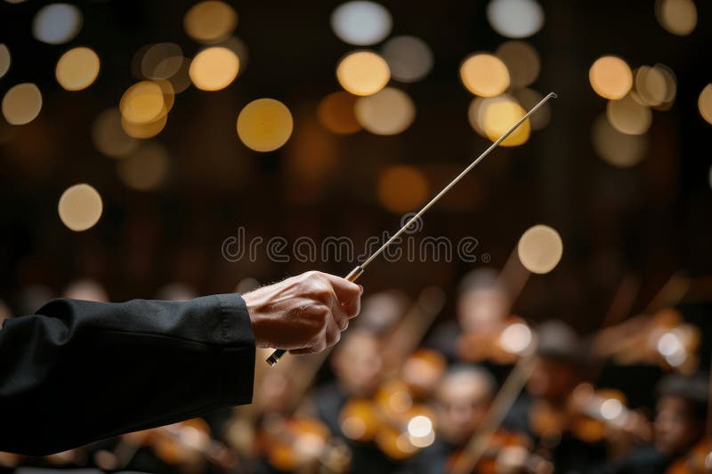 Conductor, Orchestra Conductor Waves His Baton Stock Photo - Image of ...