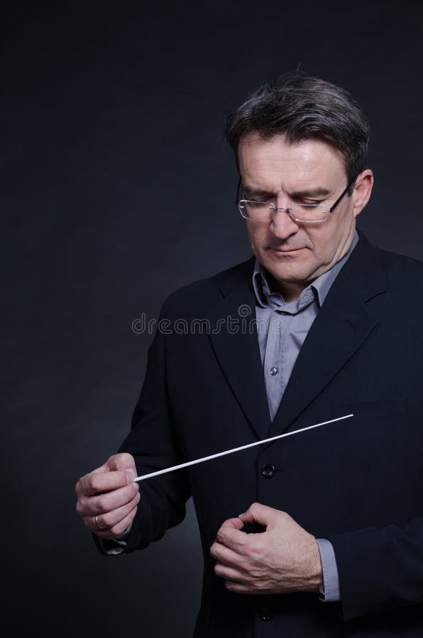 Mad conductor stock image. Image of portrait, male, musician - 52580553