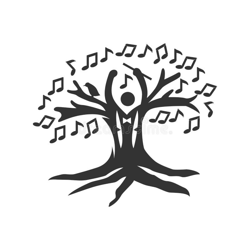 Conductor Tree Music Orchestra Icon Illustration Brand Identity Stock ...