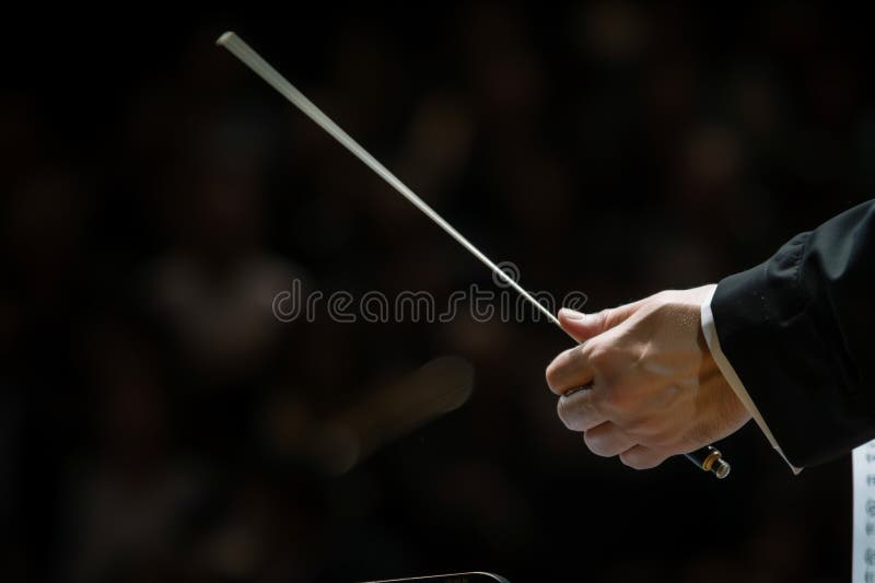 Conductors Baton during a Delicate Solo Cue Stock Illustration ...