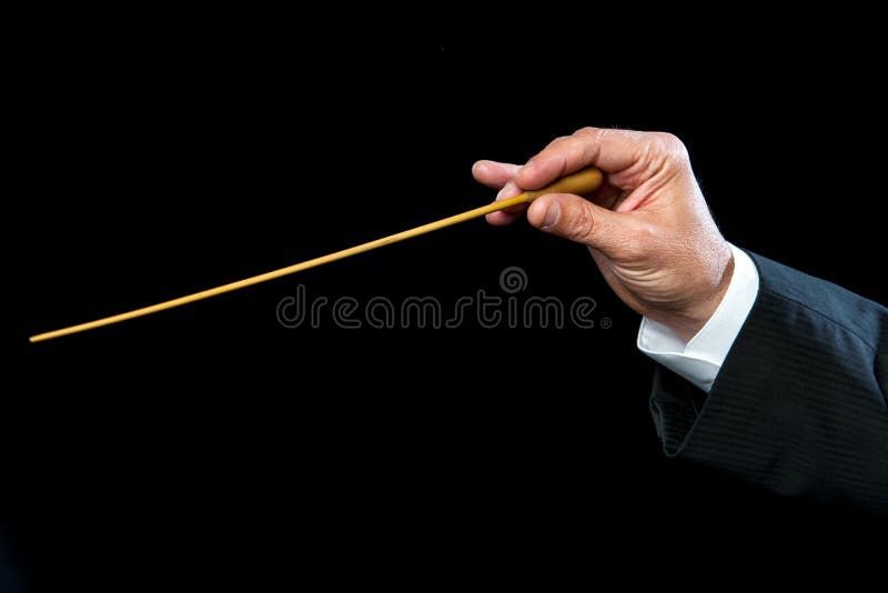 Conductor s hands on black stock image. Image of guru - 7521049