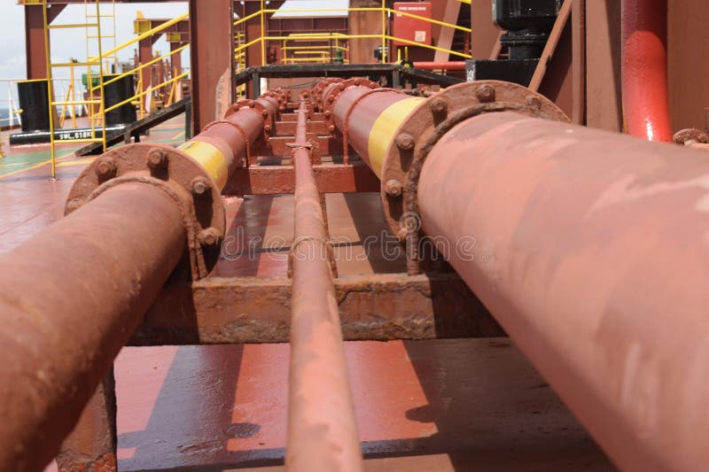 Conduit Line on Deck of a Ship Stock Image - Image of equipment, heavy ...