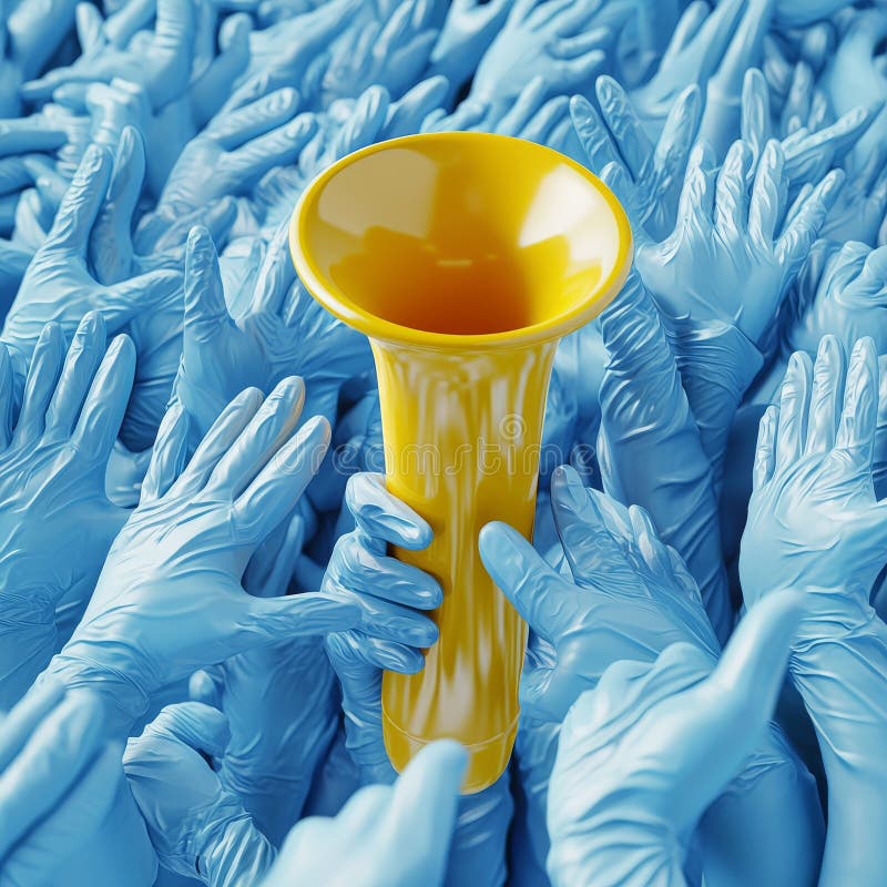In a Cone of Blue, There is a Yellow Megaphone Which Symbolizes ...