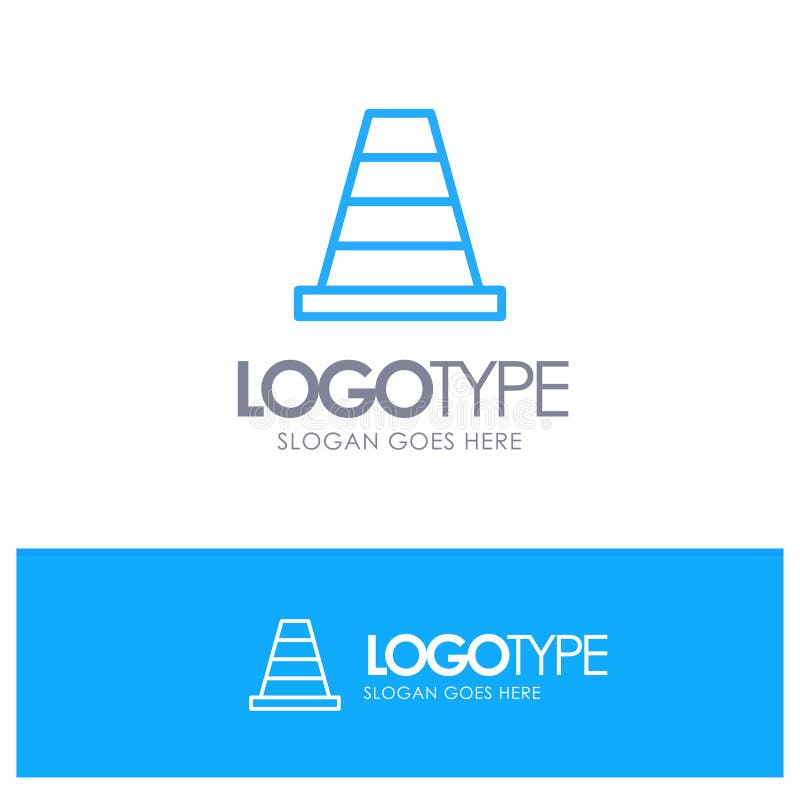 Cone, Construction, Tool Blue Outline Logo Place for Tagline Stock ...