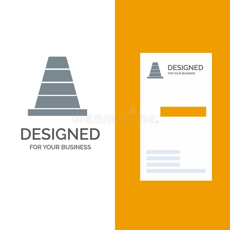 Cone, Construction, Tool Grey Logo Design and Business Card Template ...