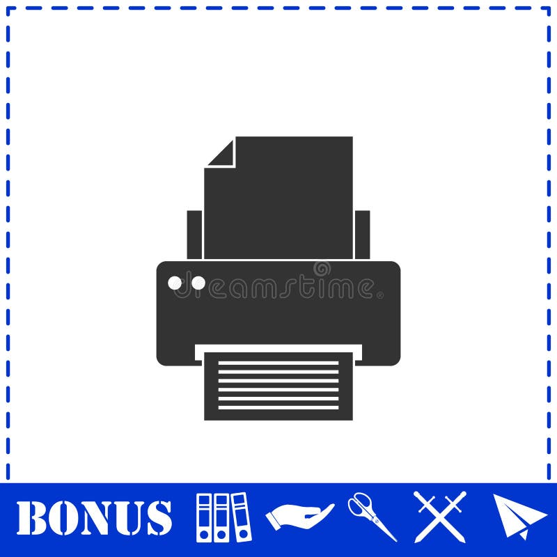 ?cone de impressora liso ilustração do vetor. Ilustração de vetor ...