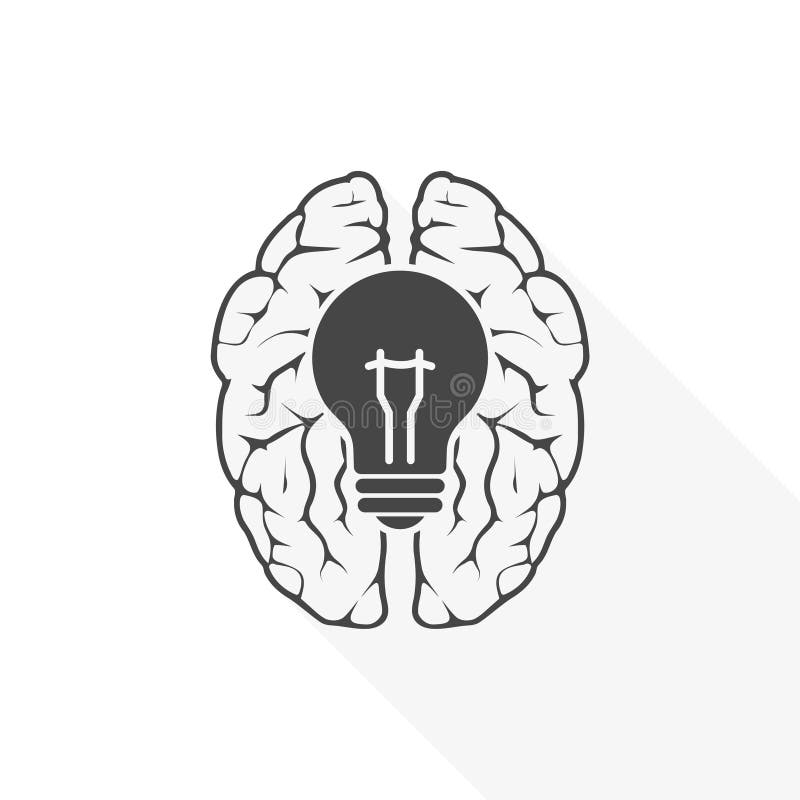 ?cone Do C?rebro, Silhueta De Brain Logo Ilustração do Vetor ...