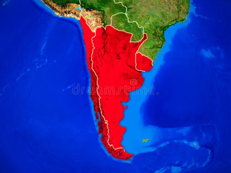 Mapa Do Cone Do Sul Na Terra 3D Ilustração Stock - Ilustração de modelo ...