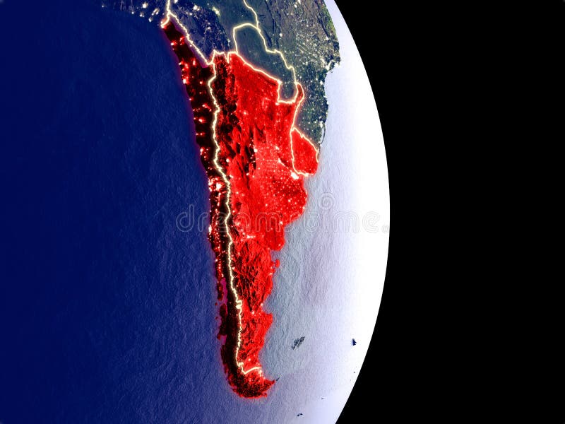 Cone Do Sul Com As Bandeiras No Globo 3D Ilustração Stock - Ilustração ...