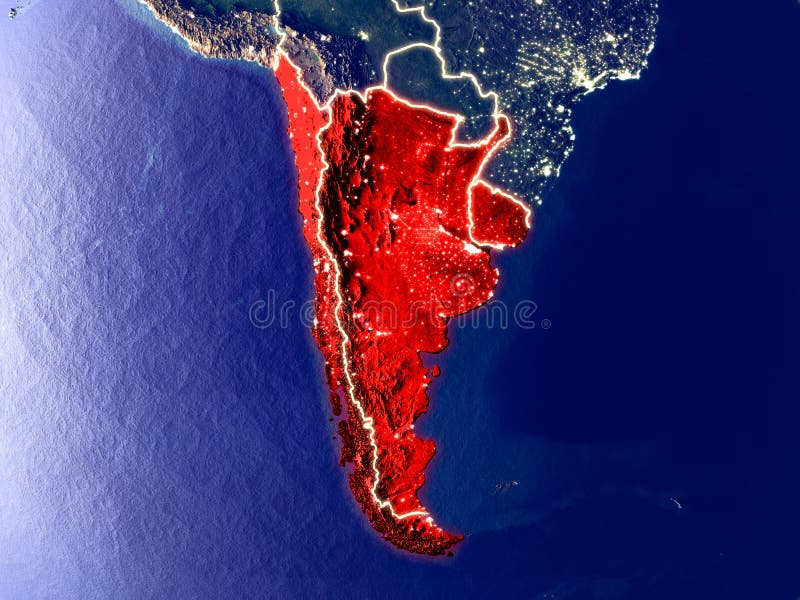 Mapa Do Cone Do Sul Com a Bandeira No Globo Ilustração Stock ...
