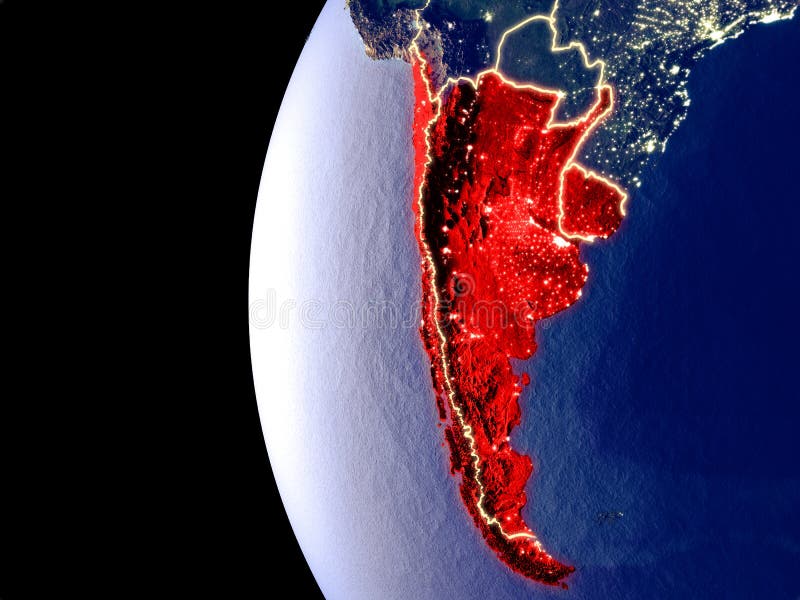 Mapa Do Cone Do Sul Na Terra 3D Isolada Imagem de Stock - Imagem de ...