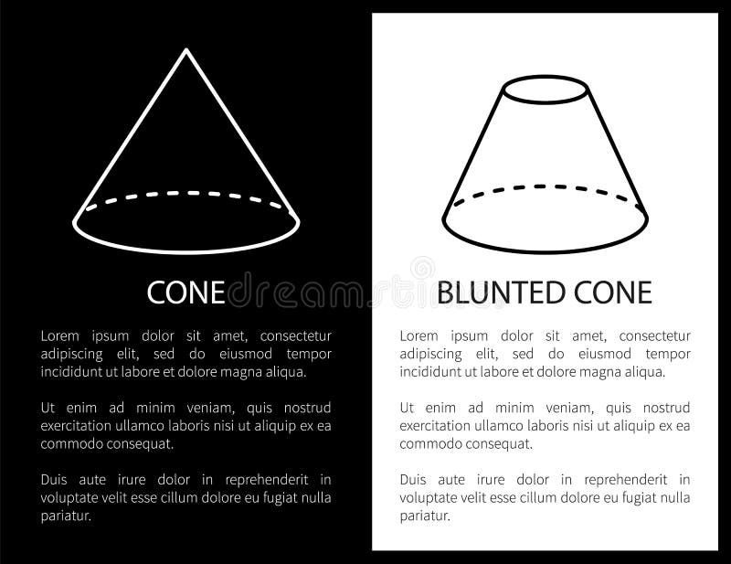 Cone E Figuras Geométricas Blunted Das Formas Do Cone Ilustração do ...