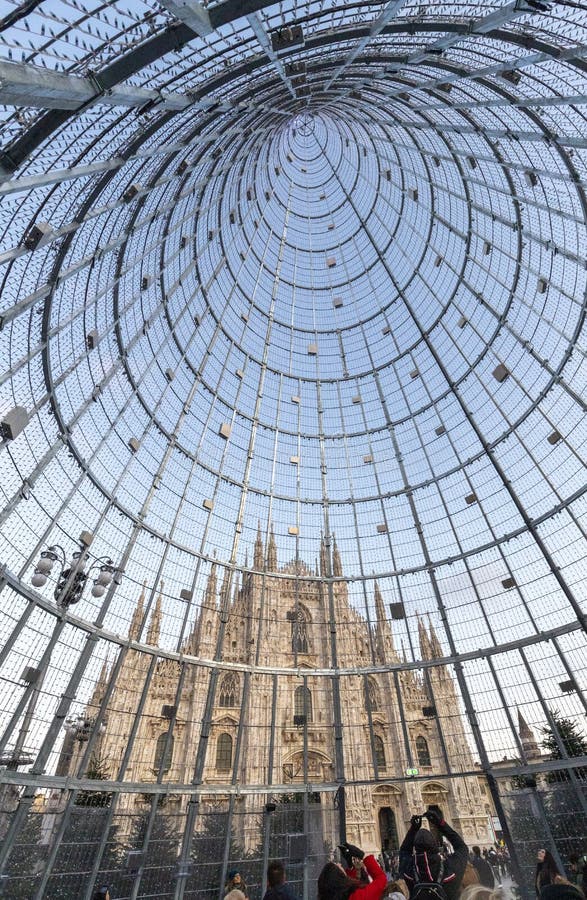 Inside Christmas Tree in Milan Duomo Square Editorial Stock Image ...
