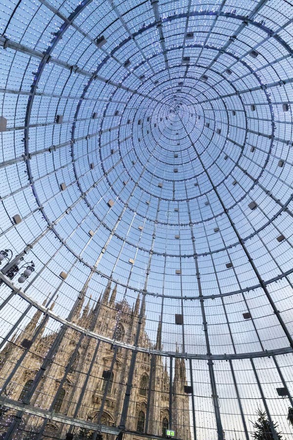 Inside Christmas Tree in Milan Duomo Square Stock Photo - Image of ...