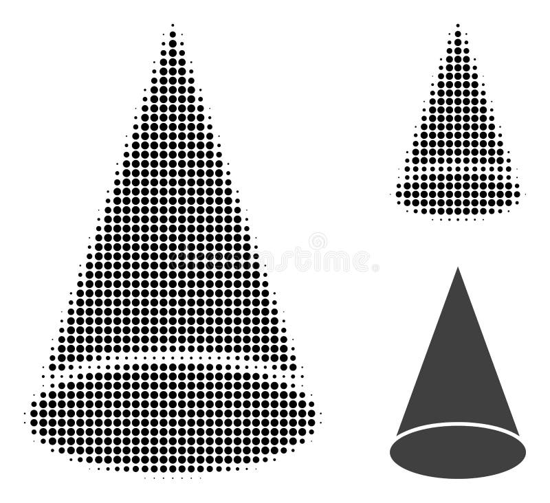 Cone Figure Halftone Dotted Icon Stock Illustration - Illustration of ...