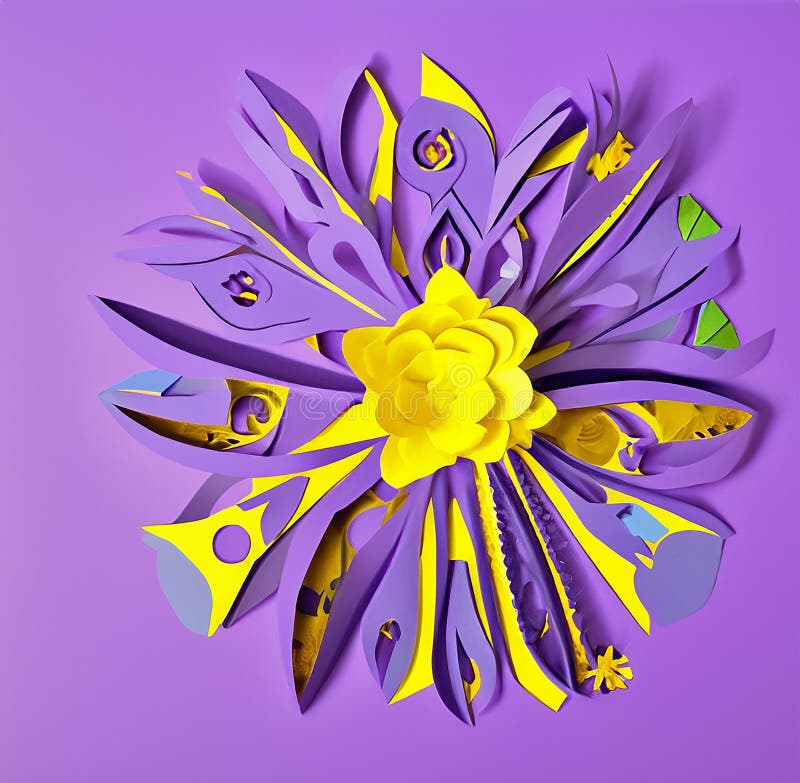 Cone Flower in Cut Paper Art Generated Stock Image - Image of cone ...