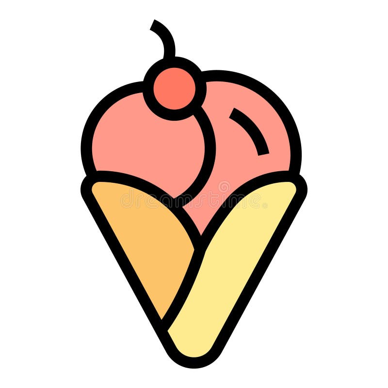 Cone Fruit Gelato Icon Vector Flat Stock Vector - Illustration of cold ...