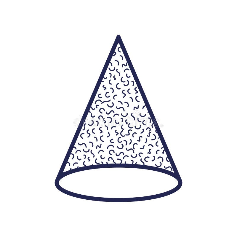 Cone Geometric Figure with Ninetys Pattern Stock Vector - Illustration ...