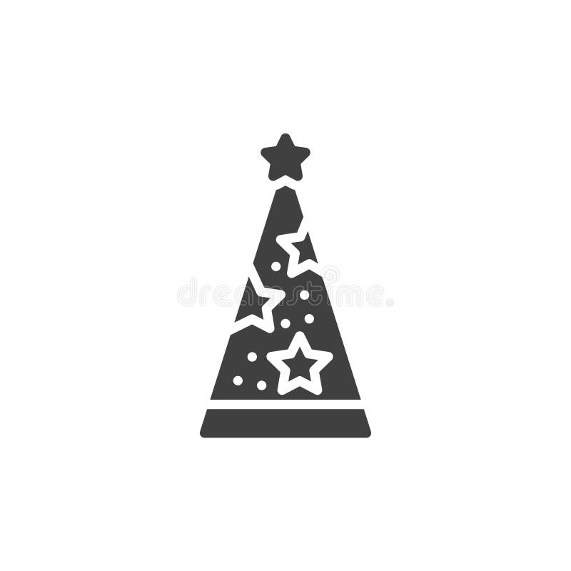 Cone Hat with Star Vector Icon Stock Illustration - Illustration of ...