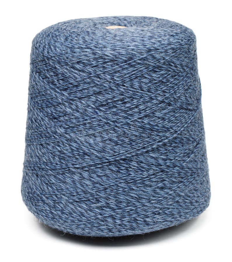 Cone of Heather Blue Threads Isolated on White Background Stock Image ...