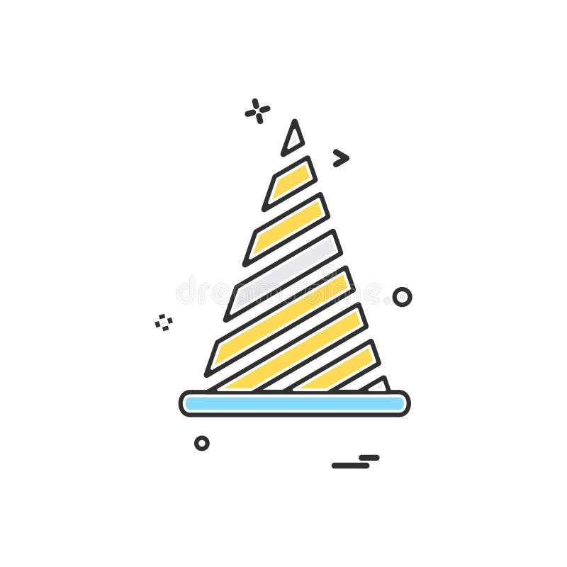 Cone icon design vector stock vector. Illustration of drawing - 132446867