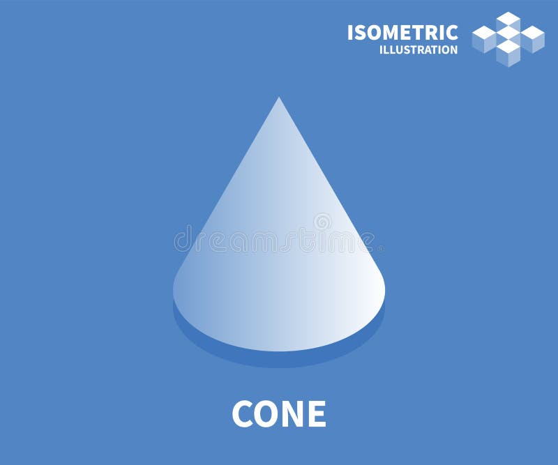 Cone Icon. Isometric Template for Web Design in Flat 3D Style Stock ...