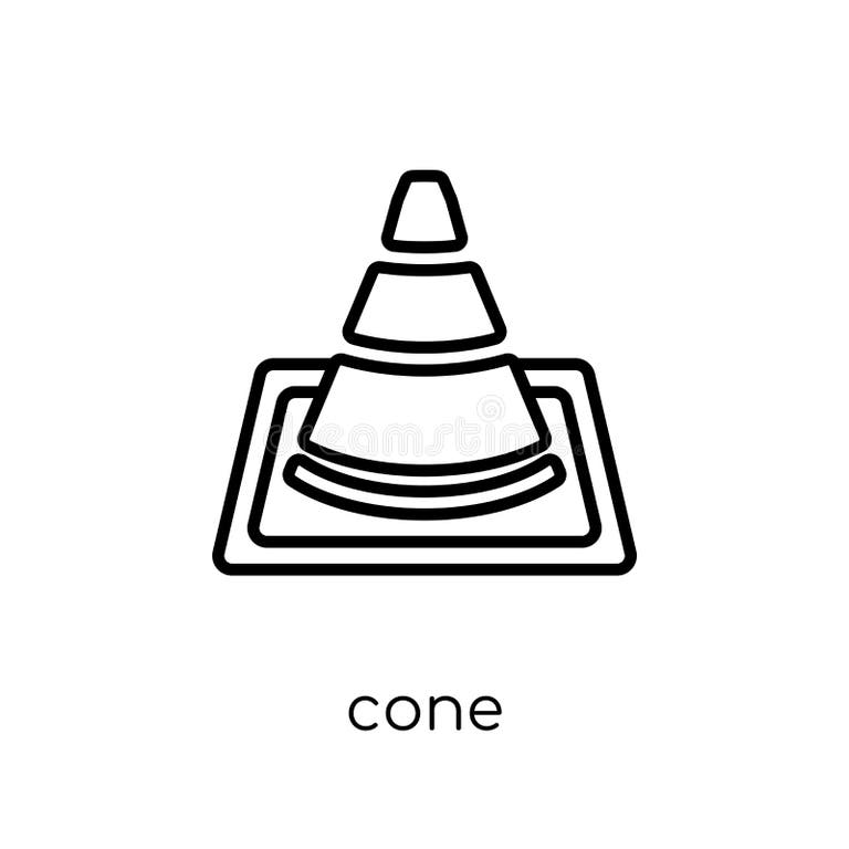 Cone Icon. Trendy Modern Flat Linear Vector Cone Icon on White B Stock ...