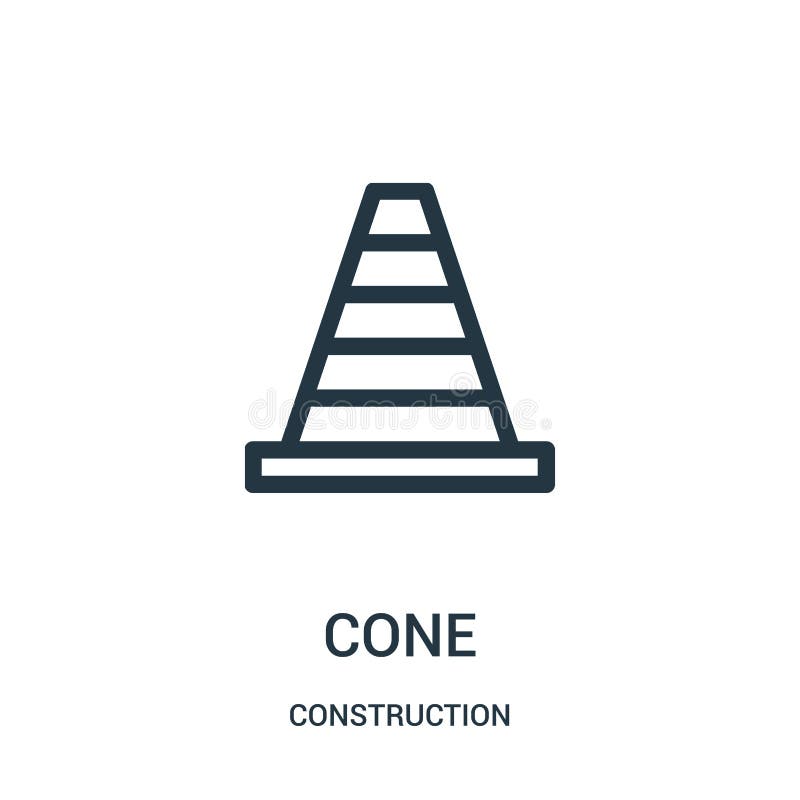 Cone Icon Vector from Construction Collection. Thin Line Cone Outline ...